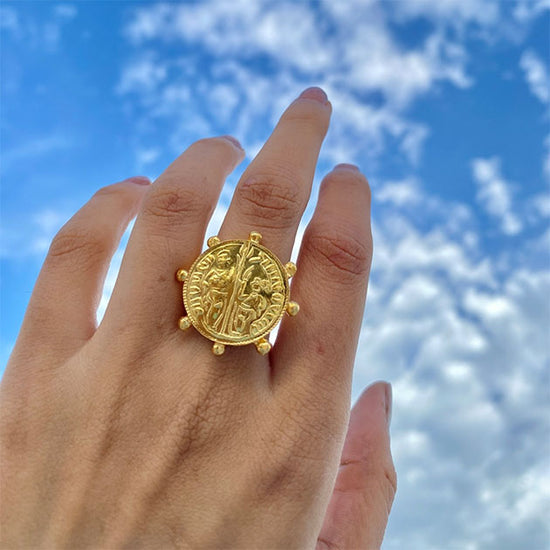 Radha Krishna Ring | Divine Love Motif | Gold Plated Silver